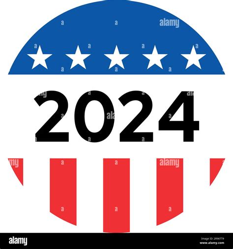 Usa Election 2024 Vector Design For Pin Badge Or Campaign Button Stock
