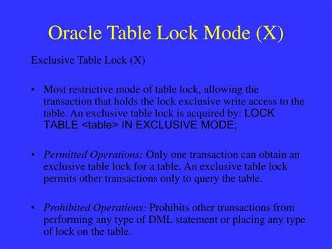 Ppt Oracle Locking Powerpoint Presentation Free Download Id141955