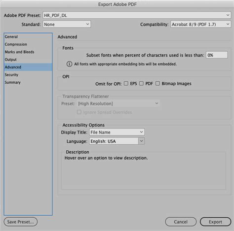 Get Ready PDF Settings