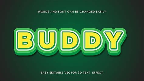 Premium Vector Buddy 3d Text Style