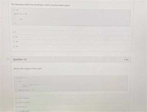 solved the following while loop terminates when i reaches