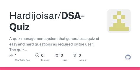 github hardijoisar dsa quiz a quiz management system that generates