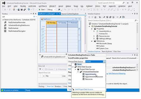 Scheduler Data Binding Tutorial Telerik Ui For Winforms