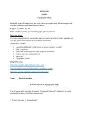 Lab Topographic Maps Pdf GEOL Lab Topographic Maps In