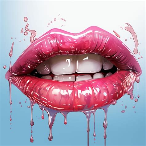 Premium Photo Vectorized Illustration Lip Broken Like A Glass