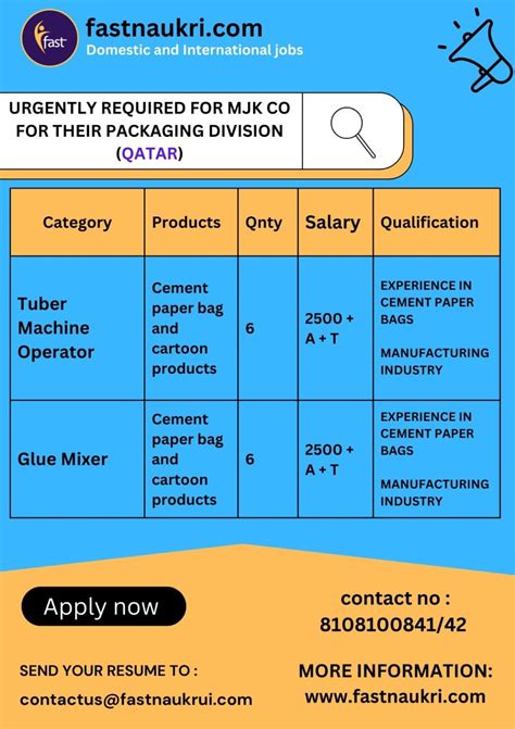 Zeba Mansoori On Linkedin Hiringqatar Jobopportunities Tubemachineoperator Gluemixer