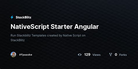 Nativescript Starter Angular Stackblitz