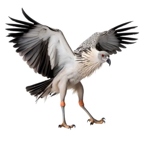 Secretary Bird Stomping With One Leg Raised In Vibrant Natural Habitat Wildlife Photography