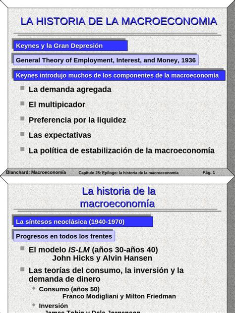 Historia De La Macroeconomía Pdf Macroeconómica Economias