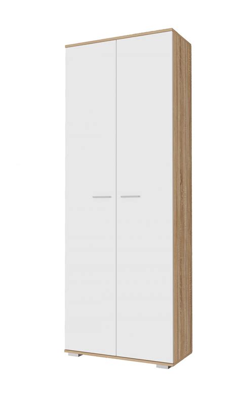 ИТАЛИЯ ШК 800 Шкаф 2 дв Дуб сонома Белый глянец в Екатеринбурге купить