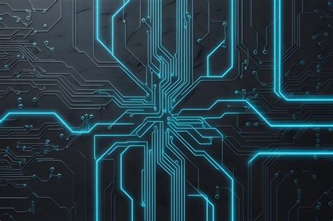 Abstract Technology Chip Processor Background Circuit Board And Html Code3d Illustration