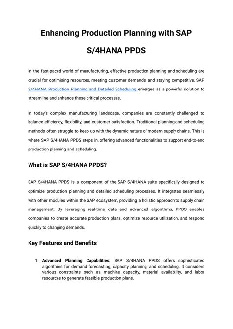 Ppt Enhancing Production Planning With Sap S4hana Ppds Powerpoint Presentation Id13008509