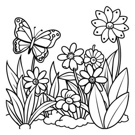 Coloring Page Flower With Butterfly Drawings Interesting Tatooart Tat