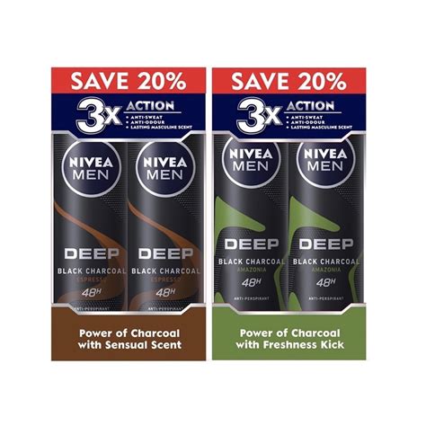 Nivea Men Deadorant Spray Deep Amazonia Espresso Dark Wood Twin
