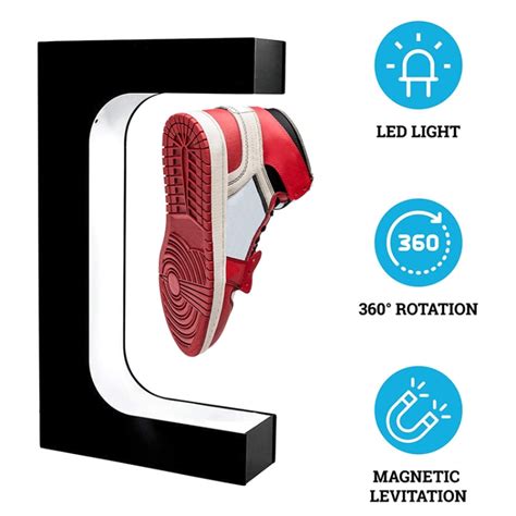 Lm 001 Led 조명 자기 부상 신발 디스플레이 스탠드 스타일 15mm 블랙 화이트 라이트eu 플러그
