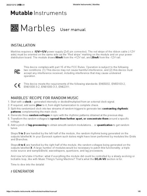 Mutable Instruments Marbles Pdf Computer Engineering Computing