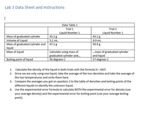 Solved Lab 3 Data Sheet And Instructions Table Data Table Chegg Com