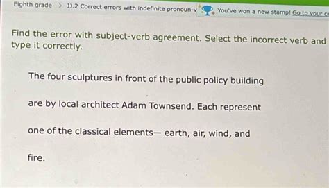 solved eighth grade jj 2 correct errors with indefinite pronoun v you