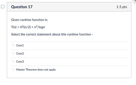 Solved Fquestion 17given Runtime Function