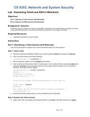 Analyzing Telnet And SSH Sessions Using Wireshark Lab Course Hero