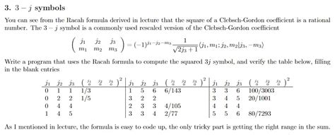 Solved 3 3− Symbols You Can See From The Racah Formula