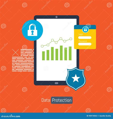 Data Protection Safe Work And Internet Security Stock Vector Illustration Of Icon