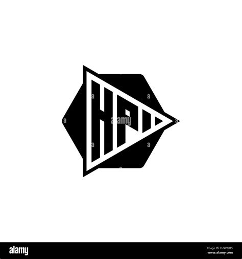 HP Monogram Logo Letter With Triangle Play Button Shape Hexagonal Rounded Triangle Circle