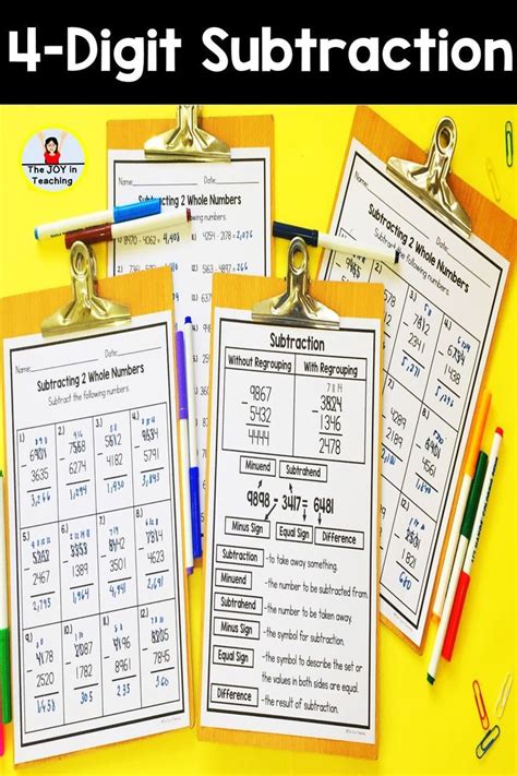 Digit Subtraction Worksheet Subtraction Worksheets Subtraction Subtraction Practice