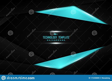 Abstract Black Template Of Overlap Technology Design Decorative Background Illustration Vector