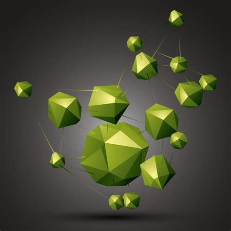 Premium Vector Geometric Abstract 3d Complicated Object Bright