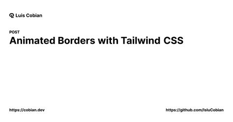 Animated Borders With Tailwind Css