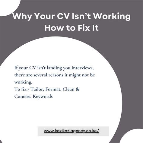 Why Your CV Isnt Workingand How To Fix It