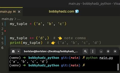 Insert Append An Element Into A Tuple In Python Bobbyhadz