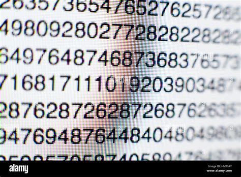 Numbers On A Computer Screen Themes Of Data Text Coding Numbers Stock