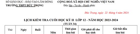 L?ch ki?m tra h?c k 2 - N?m h?c 2023 2024
