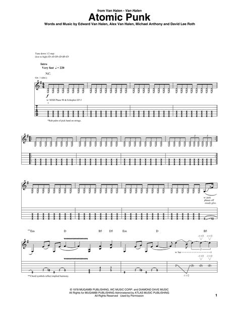 Atomic Punk By Van Halen Guitar Tab Guitar Instructor