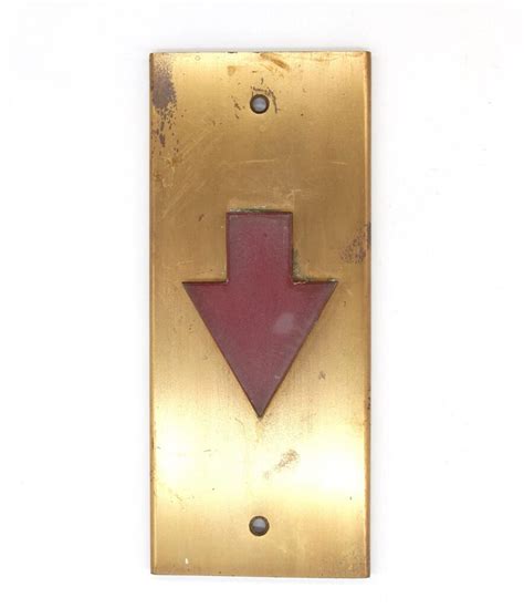 Reclaimed Red Lucite Down Indicator Brass Elevator Plate Olde Good Things