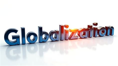 Focus On Globalization With Bold 3d Typography And A Soft Reflection