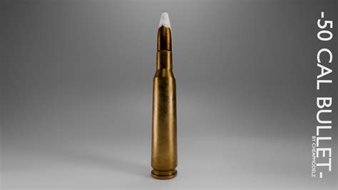 Realistic 50 Cal Bullet By Cheapmodelz Cinematic Effect 3d Model