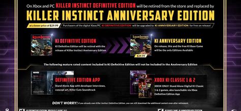Killer Instinct Anniversary Edition Announced For 2999 Will Replace