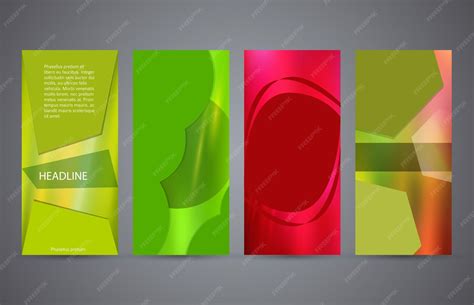 Premium Vector Set Of Vertical Web Banner Layout Background05