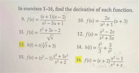 solved in exercises 1 14 differentiate each function 1