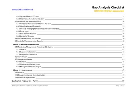 Iso 9001 2015 Gap Analysis Checklist Samplepdf