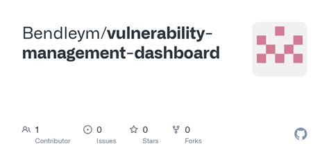 Github Bendleym Vulnerability Management Dashboard