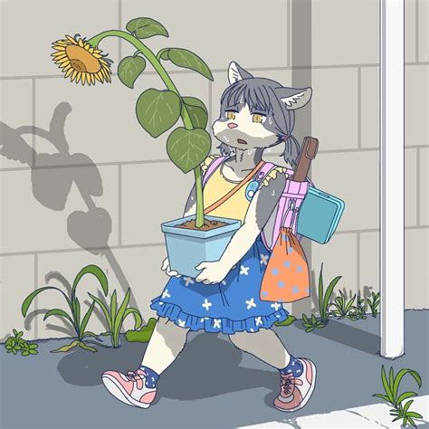 Котенок на летних каникулах Furry Cat Furry Feline Furry Art Furry фурри