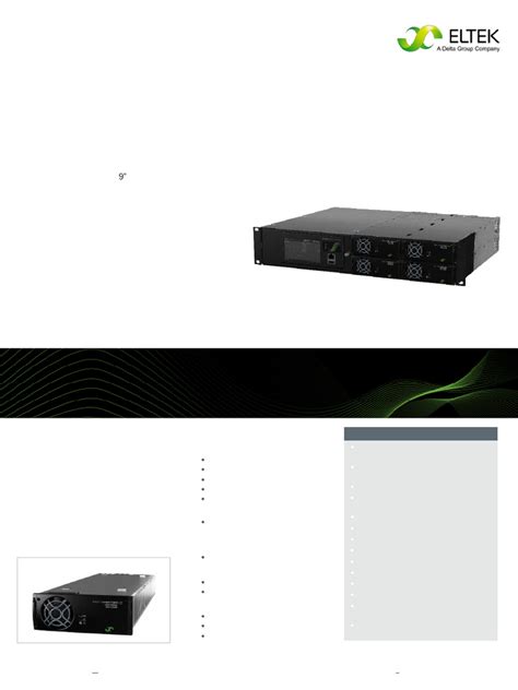 Eltek Rectiverter 2u 6kva 110vdc Pdf Alternating Current Power