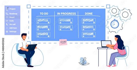 Kanban Software Development Outline Concept Agile Visual Project Management Method Teamwork