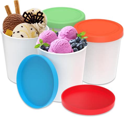 4 Pack Ice Cream Cup With Silicone Lids For Homemade 09