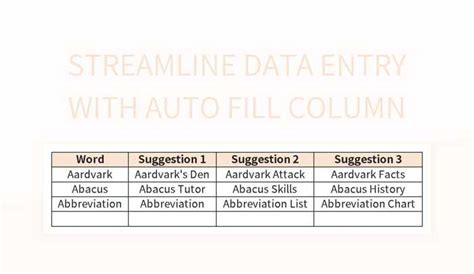 Streamline Data Entry With Auto Fill Column Excel Template Free