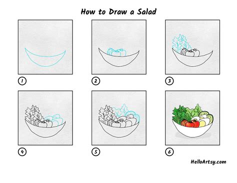 Vegetable Salad Drawing Easy With Colour